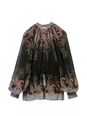 Zimmermann Floral Print Long Sleeve Blouse - Black
