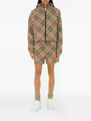 Burberry Cropped Reversible Check Jacket - Neutrals