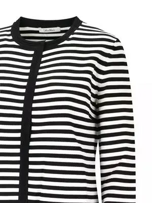 Max Mara Striped Cardigan - Black