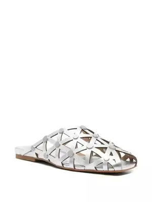 Ash Cut-out Pointed Toe Sandals - Silver