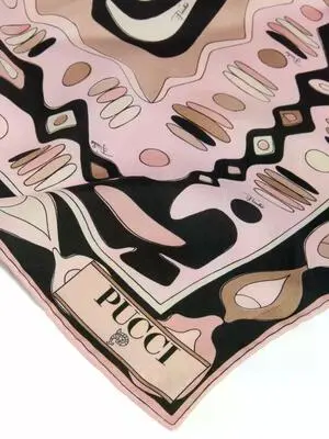 Emilio Pucci Geometric-print Silk Scarf - Pink