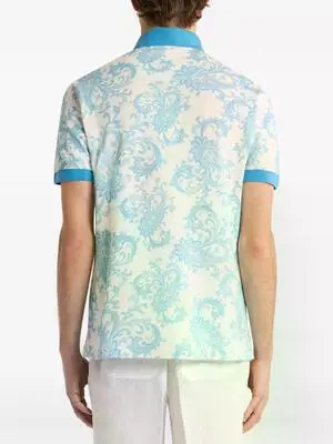 Etro Paisley-motif Pique Polo Shirt - Blue