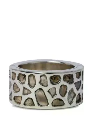 PARTS OF FOUR Polished Diamond Band Ring - Silver