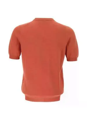 GRAN SASSO Short-sleeved Cotton Sweater - Orange