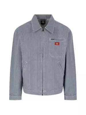 Dickies Striped Pattern Zip-up Shirt Jacket - Blue