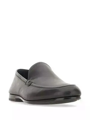 FABI Leather Flat Loafers