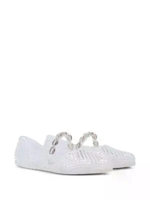 ANCIENT GREEK SANDALS Shell Embellished Ballet Flats - White