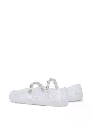 ANCIENT GREEK SANDALS Shell Embellished Ballet Flats - White