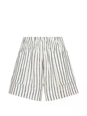 HEVRON Mira Striped Shorts - White