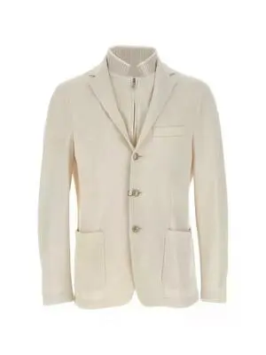 Eleventy Detachable Bib Single-breasted Blazer - Neutrals