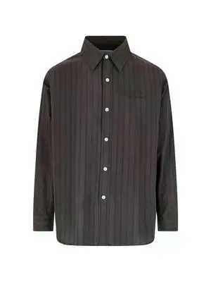 MFPEN Essay Striped-pattern Shirt - Brown