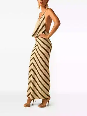 JBQ Striped Halterneck Maxi Dress