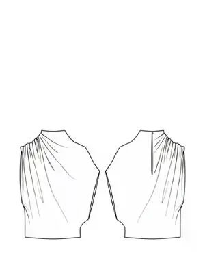 TWP Draped Mock Neck Blouse