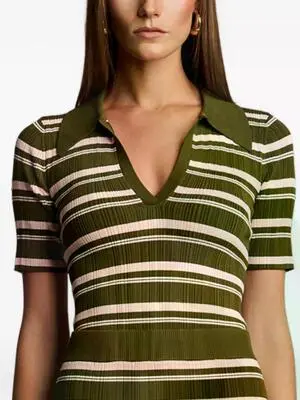 HEVRON Daisy Striped Polo Top