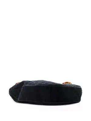 Gucci Bamboo Ring Half Moon Web Gg Canvas Medium Hobo Bag