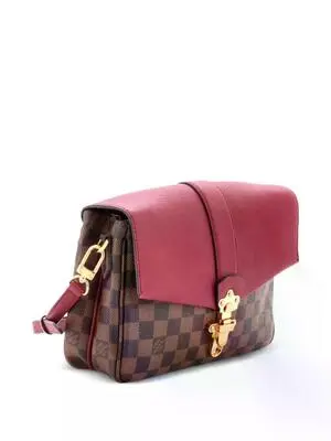 LOUIS VUITTON Clapton Handbag Damier And Leather Pm Crossbody Bag - Brown