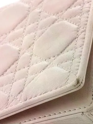 Dior Lady Chain Pouch Cannage Quilt Lambskin Clutch Bag - Pink