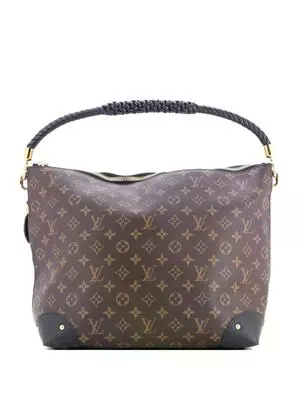 LOUIS VUITTON Triangle Softy Hobo Bag Reverse Monogram Canvas