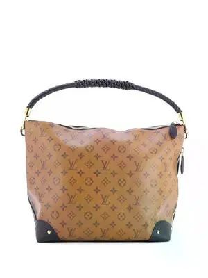 LOUIS VUITTON Triangle Softy Hobo Bag Reverse Monogram Canvas