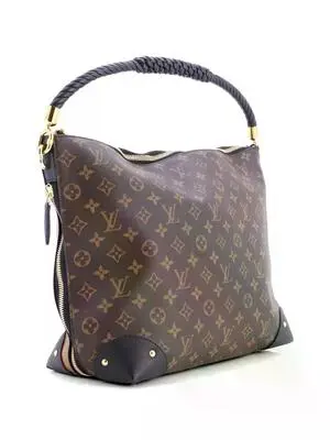 LOUIS VUITTON Triangle Softy Hobo Bag Reverse Monogram Canvas