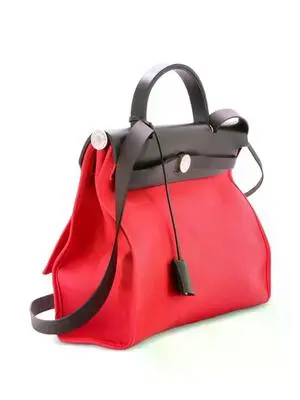 Hermès Herbag Zip Leather And Toile 31 Shoulder Bag - Pink