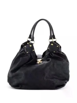 LOUIS VUITTON Mahina Leather Hobo Bag - Black