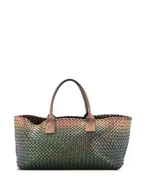Bottega Veneta Cabat Intrecciato Iridescent Nappa Medium Tote Bag - Metallic