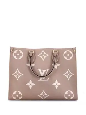 LOUIS VUITTON Onthego Tote Bicolor Monogram Empreinte Giant Mm Shoulder Bag - Neutrals