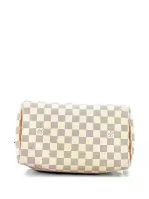 LOUIS VUITTON Speedy Handbag Damier 25 Satchel - White