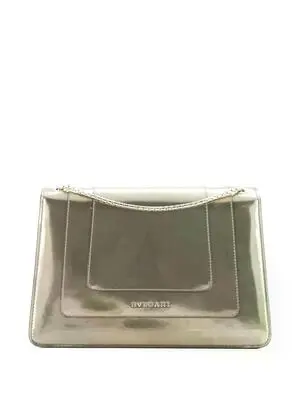 BVLGARI Serpenti Forever Patent Medium Shoulder Bag - Gold