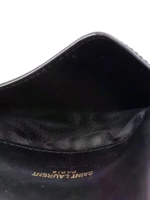 Saint Laurent Bicolor Monogram Wallet Leather And Patent Small Wallets