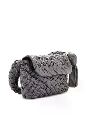Bottega Veneta Kalimero Citta Intrecciato Plisse Shoulder Bag - Grey