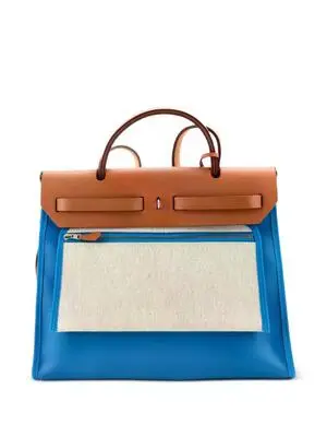 Hermès Herbag Zip 31 Shoulder Bag Leather And Toile - Blue