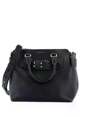 Burberry Medium Leather Belted Tote Bag
