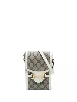 Gucci 2016-2026 Mini GG Supreme Horsebit 1955 Crossbody Bag Neutrals