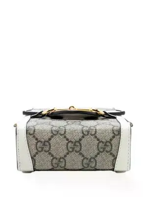 Gucci 2016-2026 Mini Gg Supreme Horsebit 1955 Crossbody Bag - Neutrals