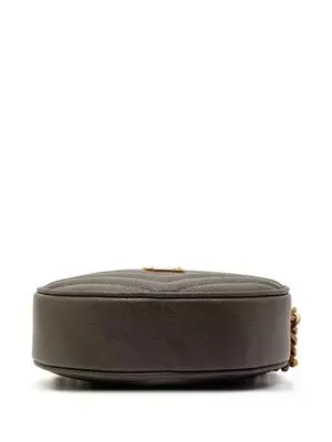 Saint Laurent Grain De Poudre Chevron Round Vinyle Camera Crossbody Bag - Grey