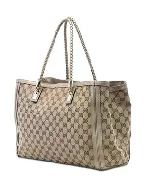 Gucci Gg Canvas Bella Tote Bag - Gold