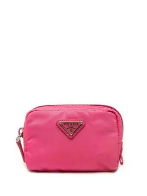 Prada 2000-2013 Tessuto Cosmetic Pouch Coin Pouch - Pink