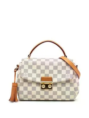 LOUIS VUITTON 2016 Damier Azur Croisette Satchel - White