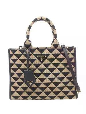 Prada 2013-2016 Canvas Symbole Satchel - Neutrals
