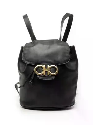 FERRAGAMO 2021-2026 Leather Double Gancini Backpack