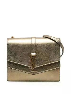 Saint Laurent 2018 Medium Metallic Monogram Sulpice Crossbody Bag - Brown