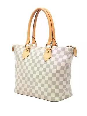 LOUIS VUITTON Damier Azur Saleya Pm Handbag - White