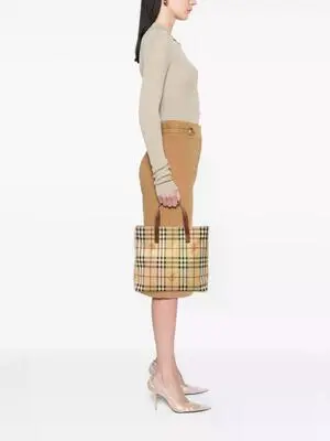 Burberry Haymarket Check Coated Canvas Tote Bag
