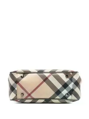 Burberry Supernova Check Coated Canvas Tote Bag - Neutrals