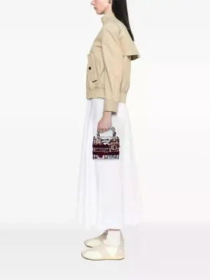 Dior Mini Embroidered Lady D-lite Satchel - White