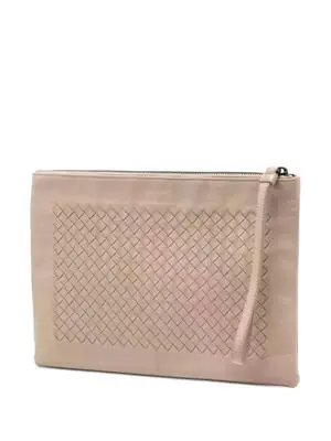 Bottega Veneta 2012-2026 Nappa Intrecciato Wristlet Clutch - Neutrals