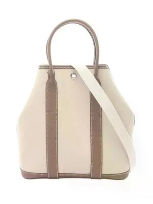 Hermès 2021 Toile And Negonda Garden File 28 Satchel - Neutrals