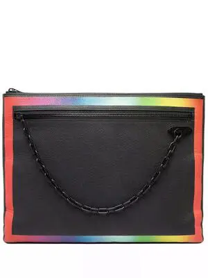 LOUIS VUITTON 2019 Taiga Rainbow Pochette A4 Clutch - Black